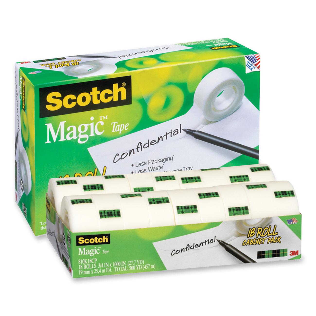 Scotch Magic Invisible Tape - 0.75" Width X 83.33 Ft Length - Split ...